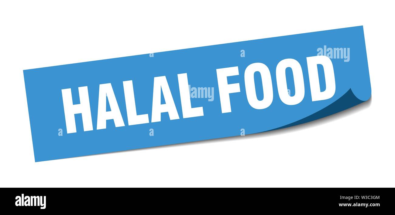 halal food sticker. halal food square isolated sign. halal food Stock ...