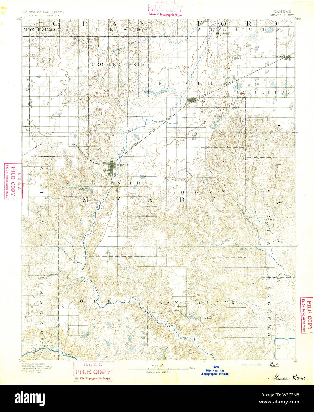 Meade kansas map hi-res stock photography and images - Alamy