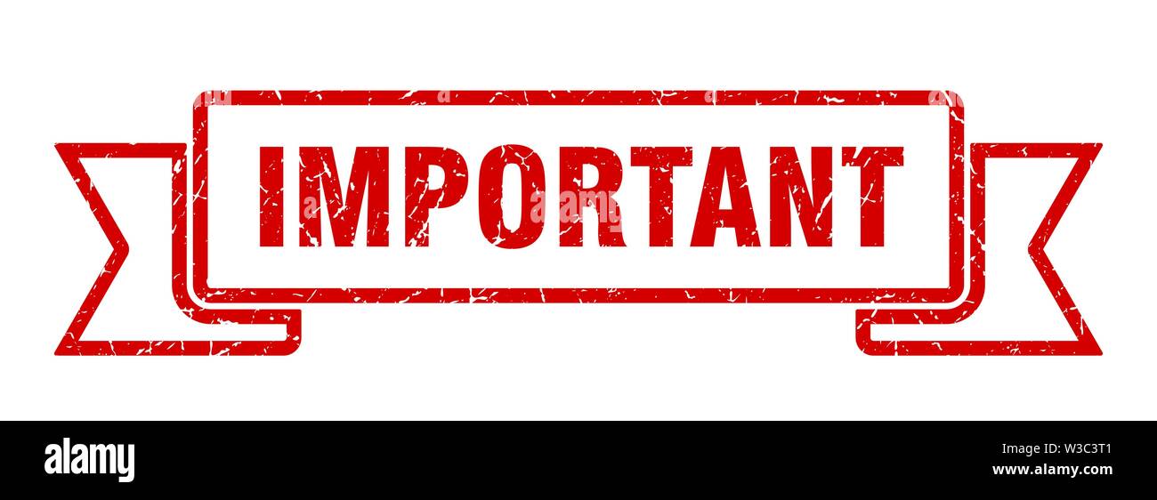 important grunge ribbon. important sign. important banner Stock Vector ...