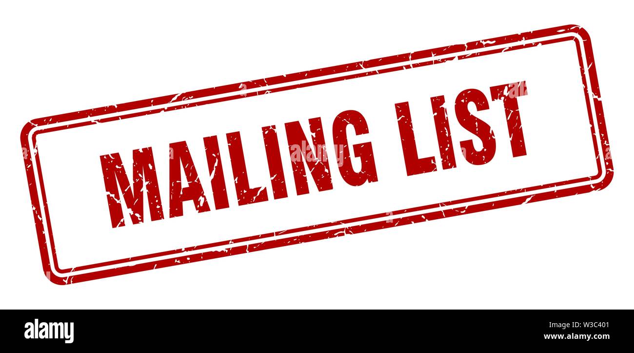 mailing list stamp. mailing list square grunge sign. mailing list Stock Vector Image & Art - Alamy