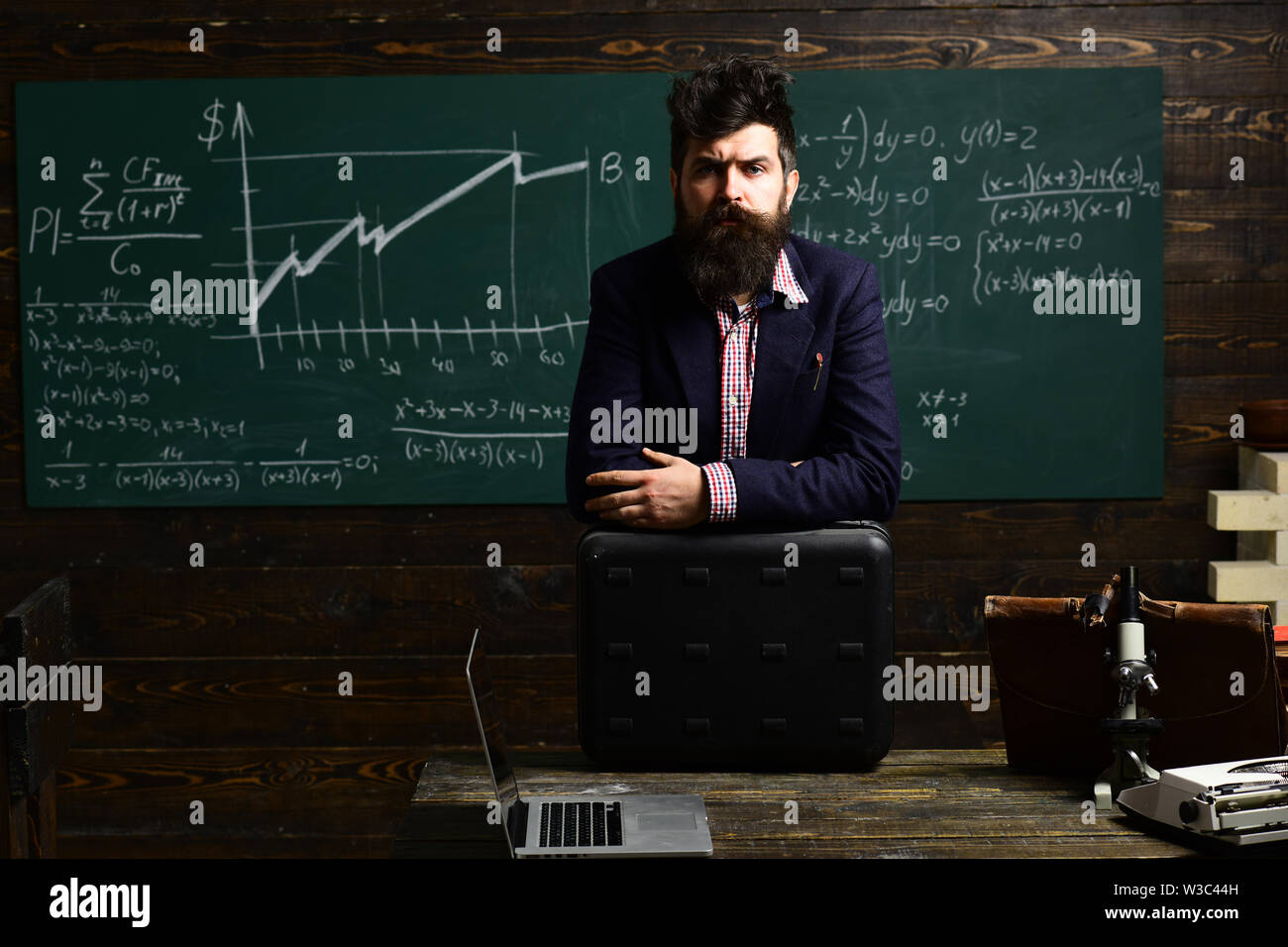 International student making individual online testing. team ...