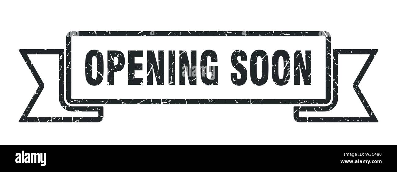 opening soon grunge ribbon. opening soon sign. opening soon banner ...
