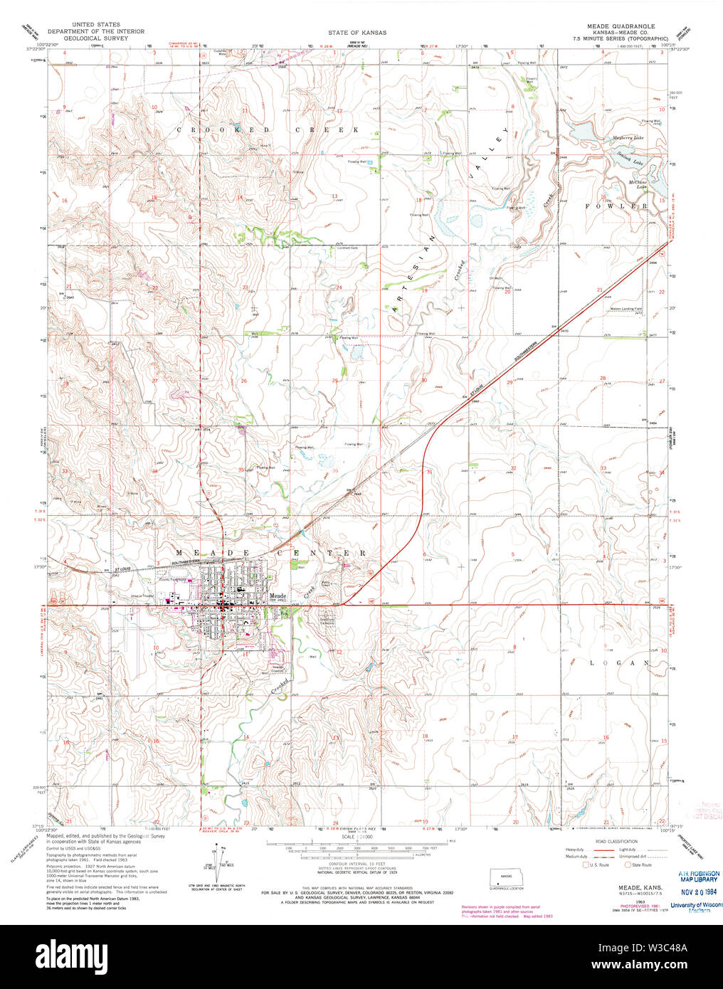Map of meade kansas hi-res stock photography and images - Alamy