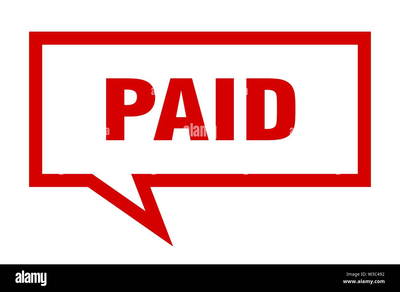 paid sign. paid square speech bubble. paid Stock Vector Image & Art - Alamy