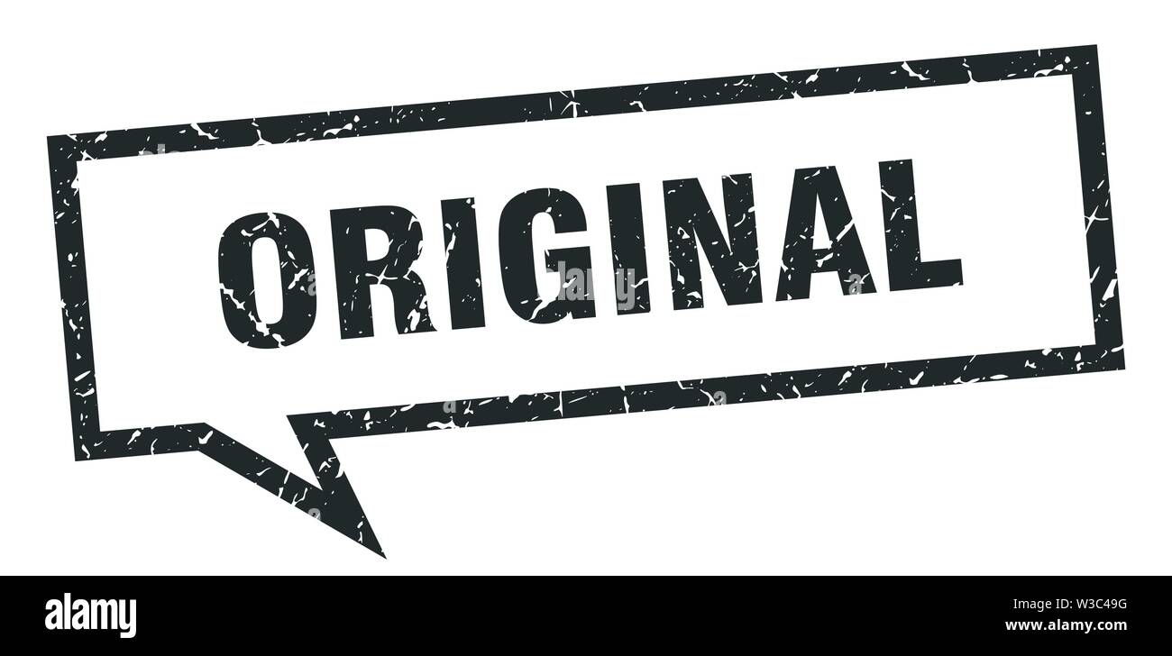 original sign. original square speech bubble. original Stock Vector ...