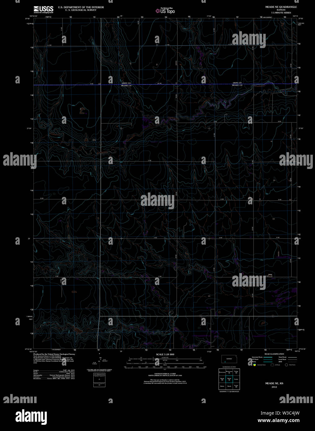 Meade kansas map hi-res stock photography and images - Alamy