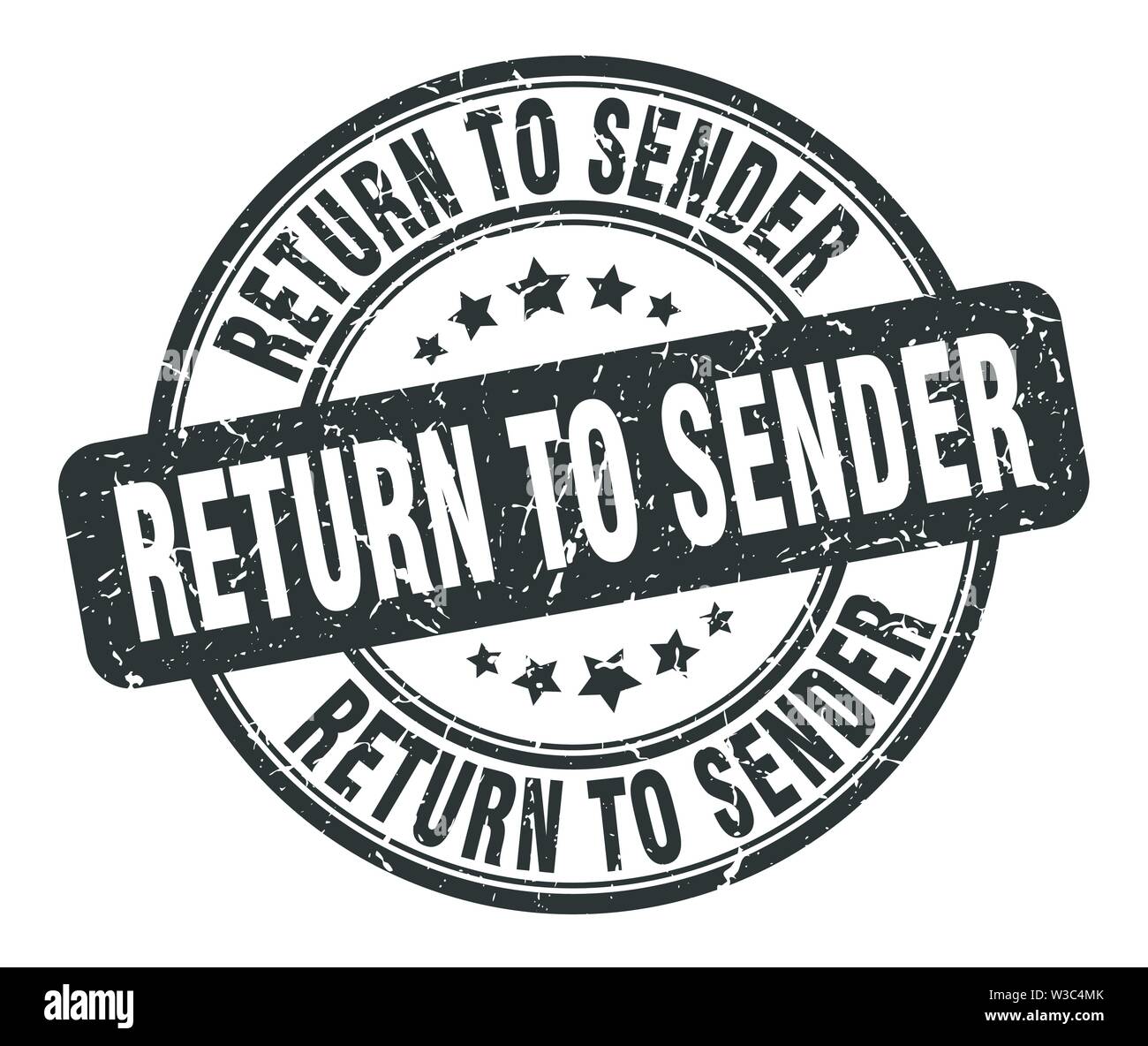 return to sender stamp. return to sender round grunge sign. return to ...