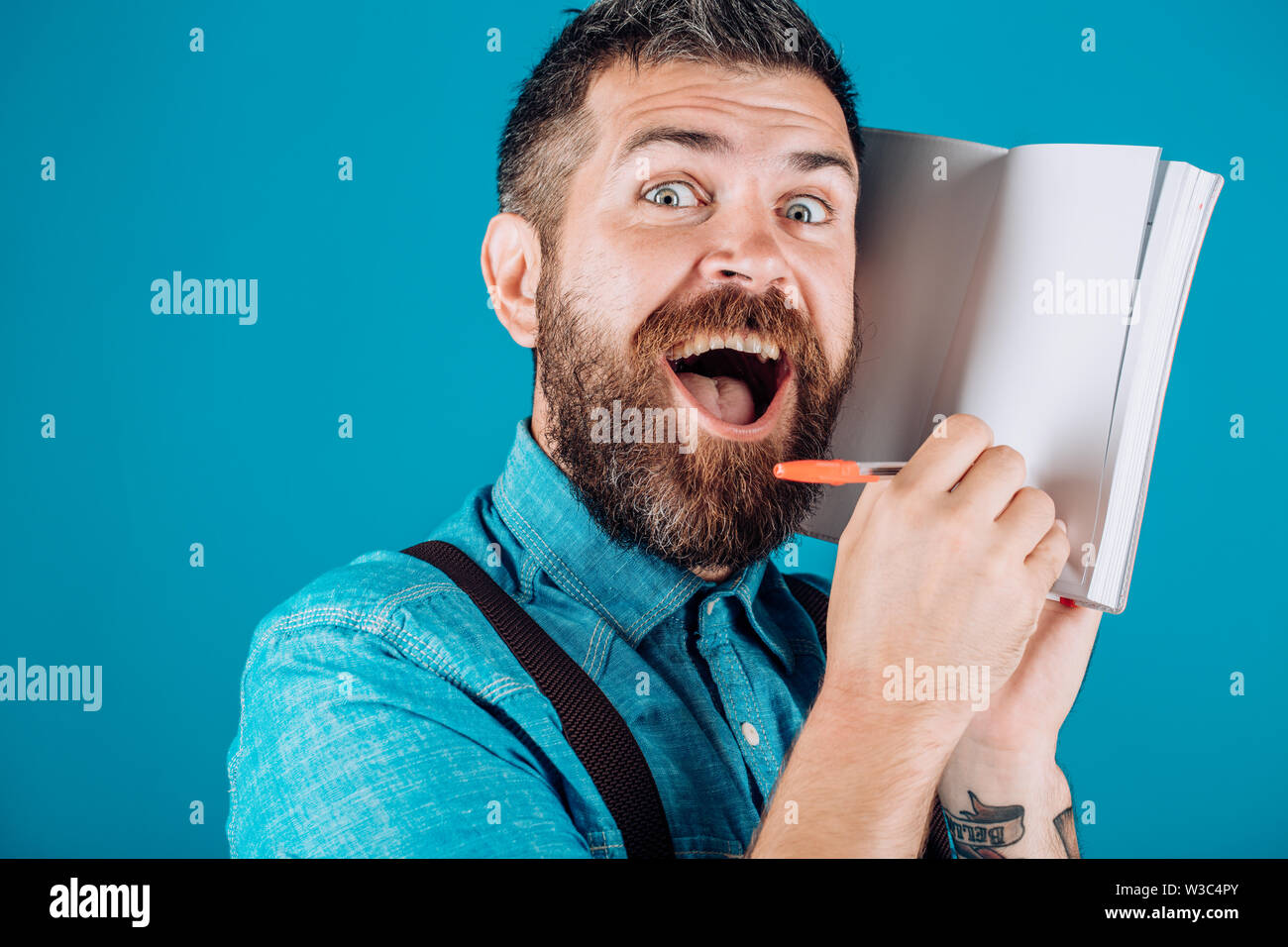 brutal caucasian hipster with moustache. Mature hipster with beard ...