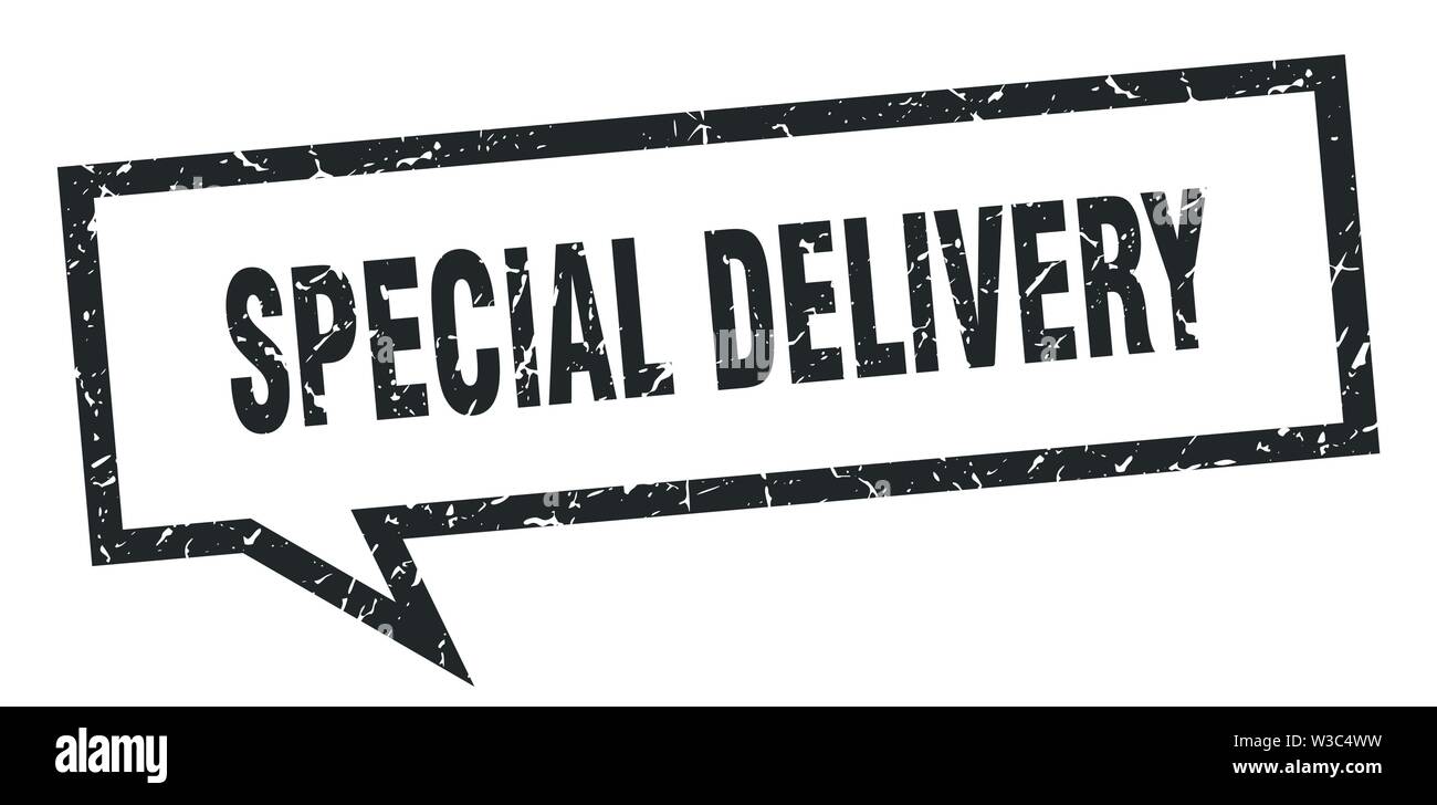 special delivery sign. special delivery square speech bubble. special ...