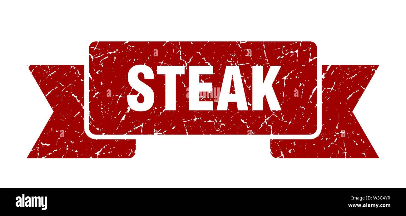 steak grunge ribbon. steak sign. steak banner Stock Vector Image & Art ...