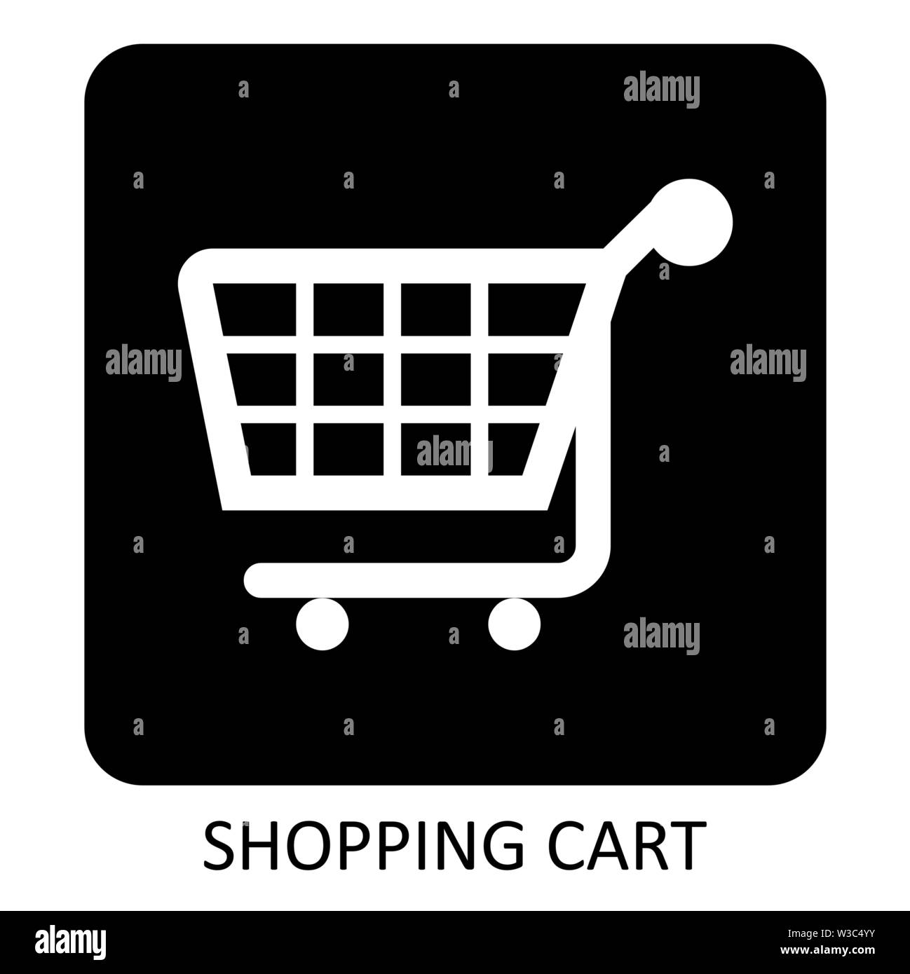 White shopping cart icon isolated Black and White Stock Photos & Images ...