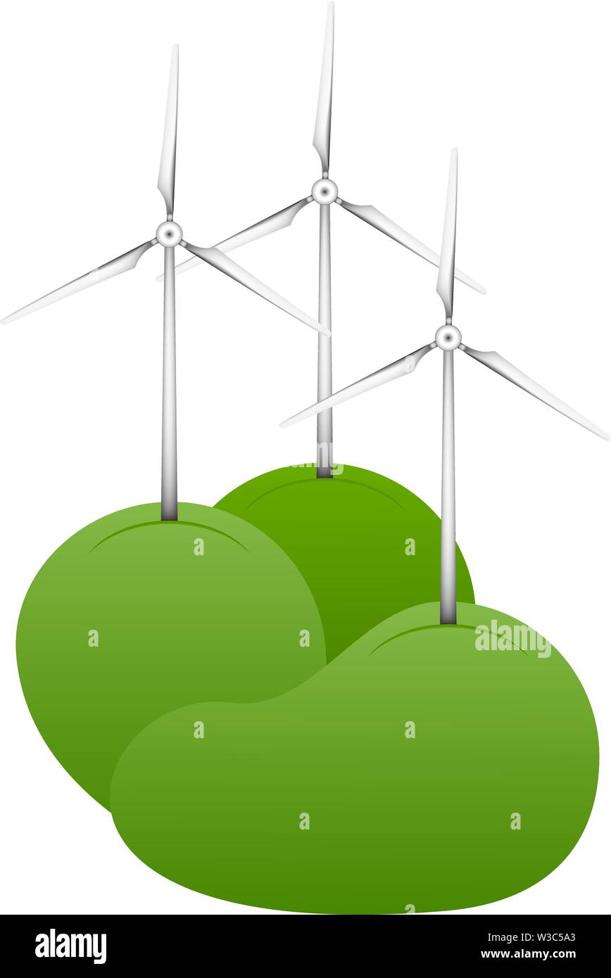 Wind turbine logo on white background. Vector illustration Stock Vector ...