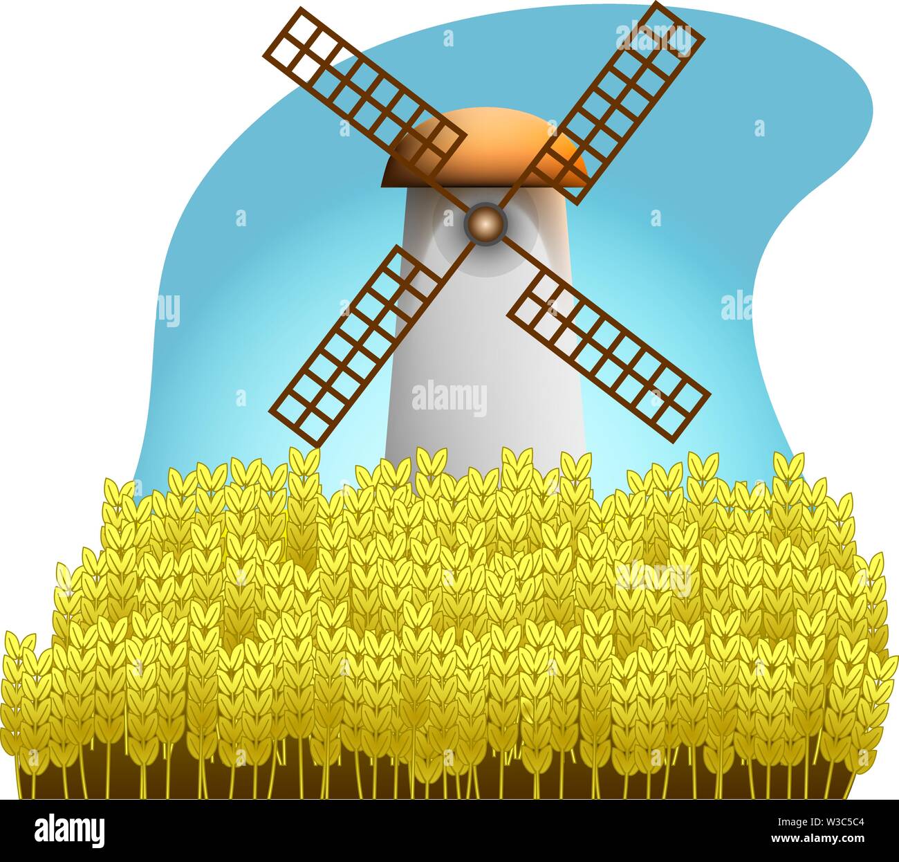 Windmill on farm field Cut Out Stock Images & Pictures - Alamy