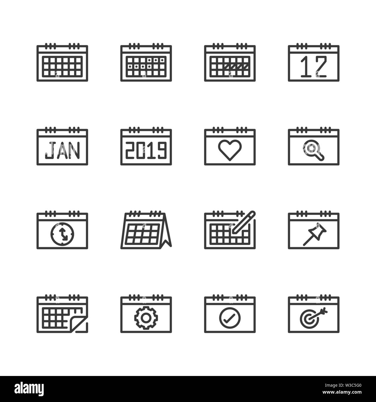 Calendar related icon set.Vector illustration Stock Vector Image & Art ...