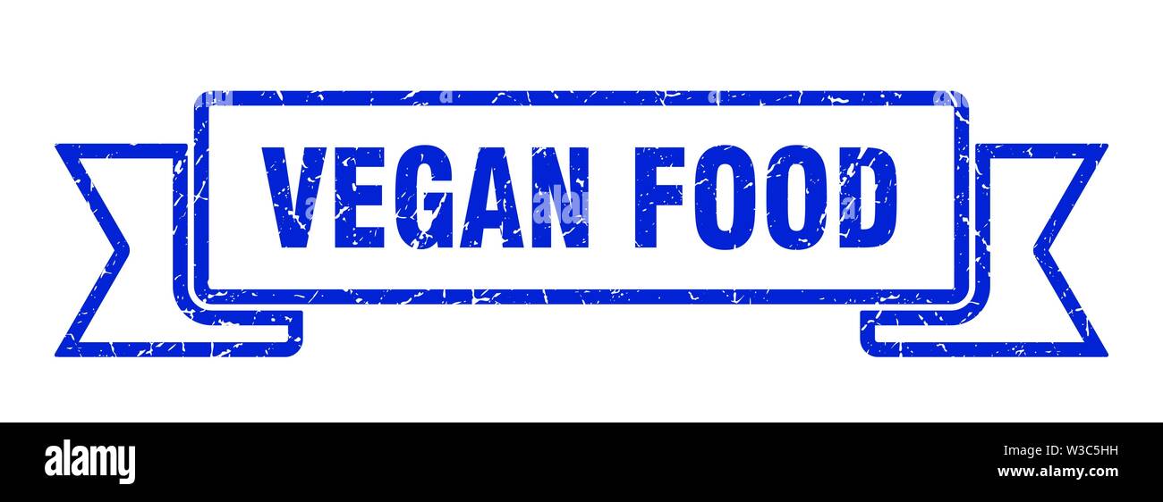 vegan food grunge ribbon. vegan food sign. vegan food banner Stock ...