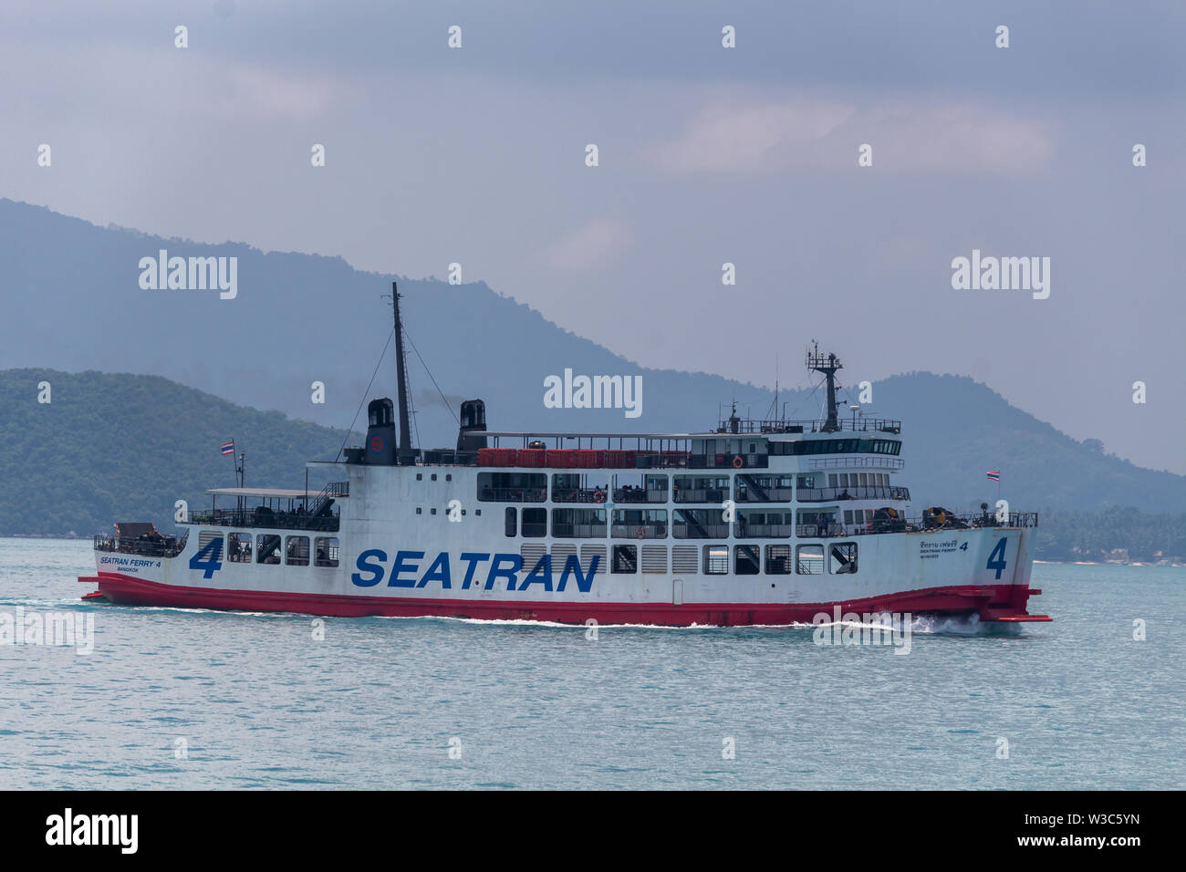 Koh Samui, Thailand - April 16, 2019: Seatran ferry transporting ...