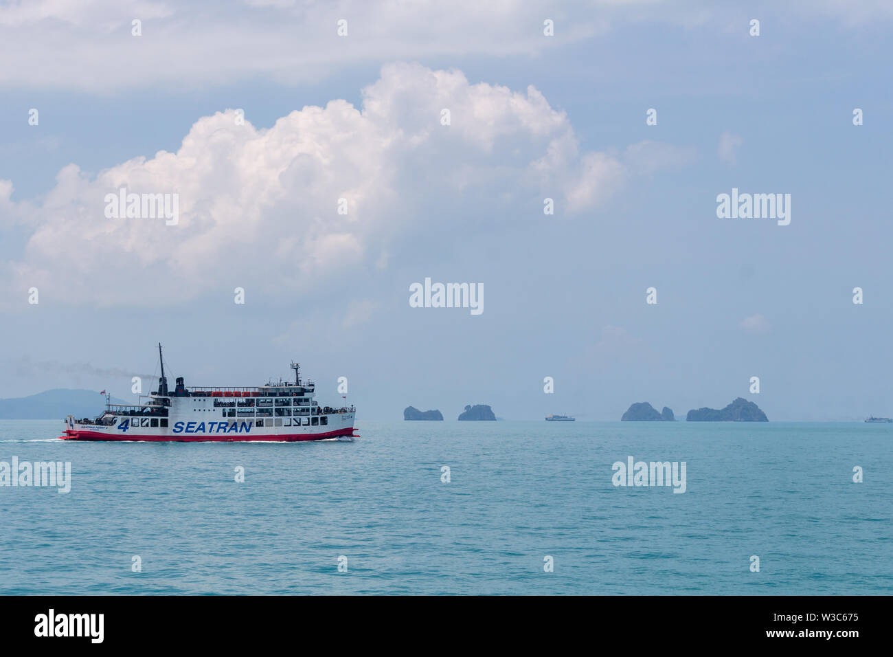 Koh Samui, Thailand - April 16, 2019: Seatran ferry transporting ...