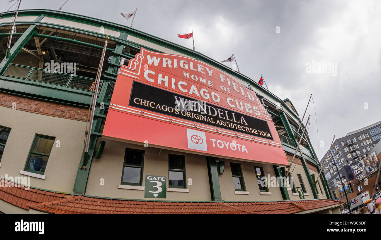 Wrigley Field baseball stadium - home of the Chicago Cubs - CHICAGO ...