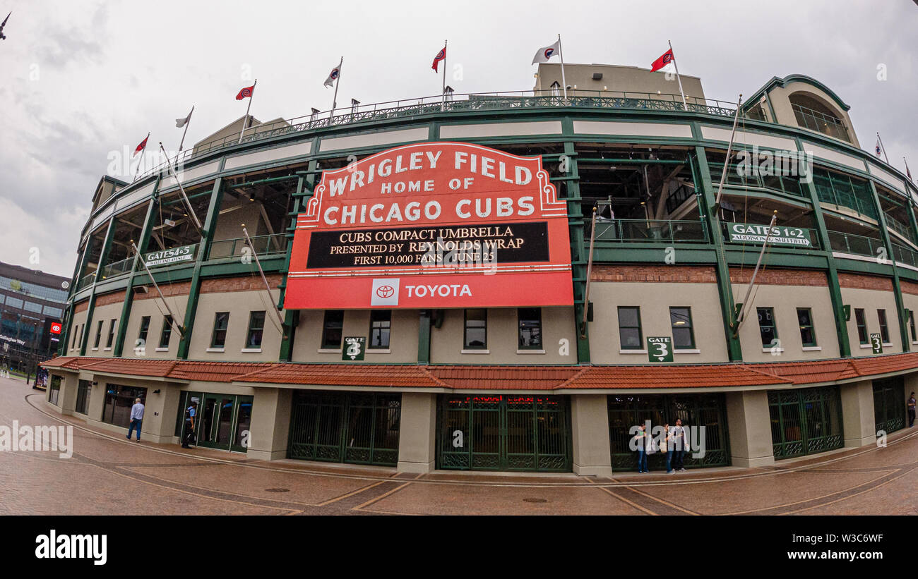 Wrigley Field baseball stadium - home of the Chicago Cubs - CHICAGO ...
