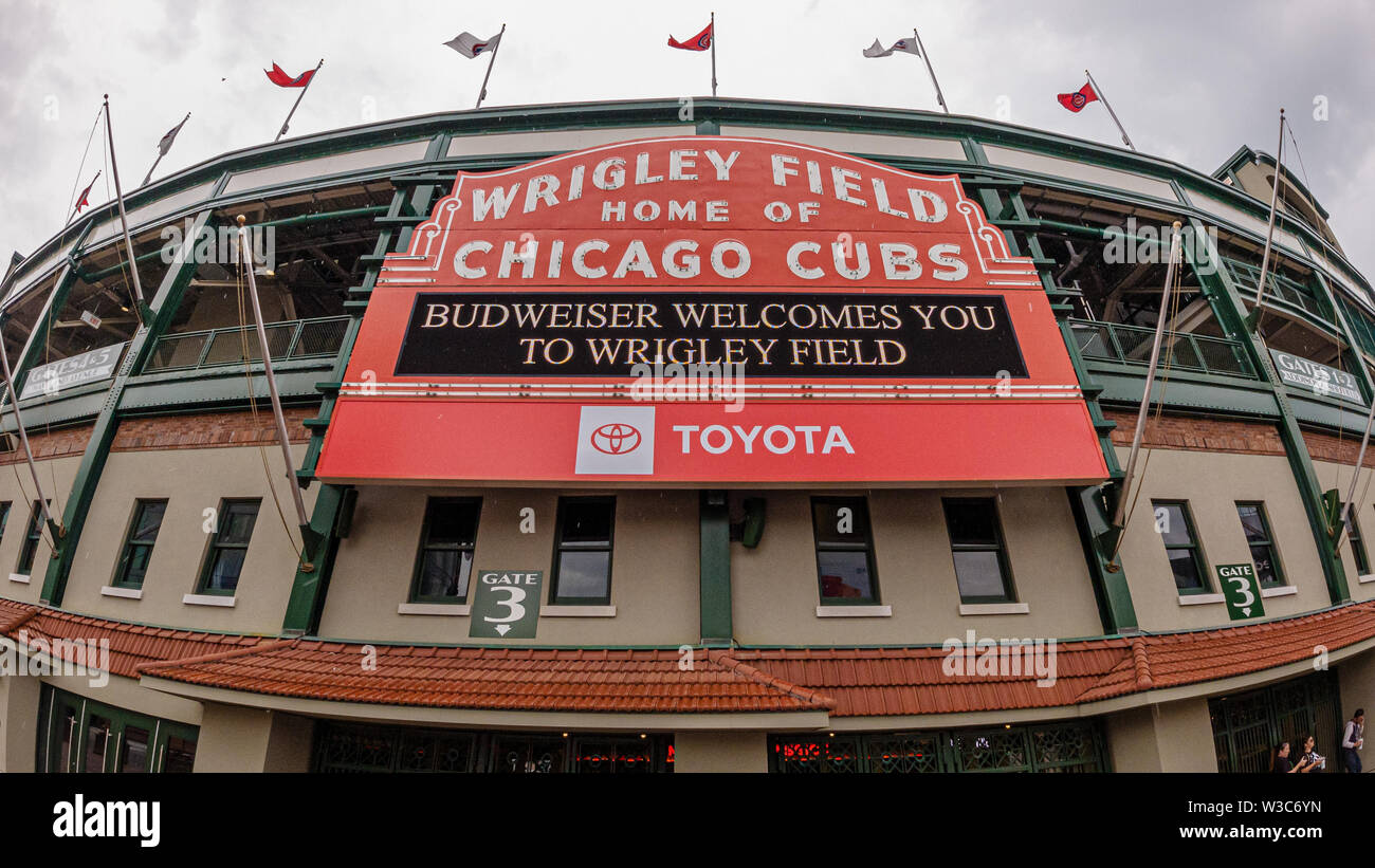 Wrigley Field baseball stadium - home of the Chicago Cubs - CHICAGO ...