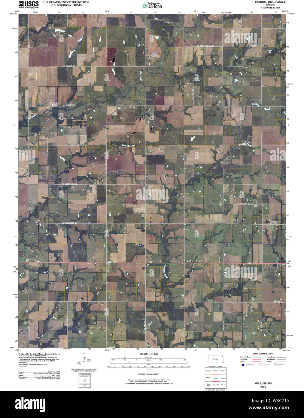 Melrose map hi-res stock photography and images - Alamy