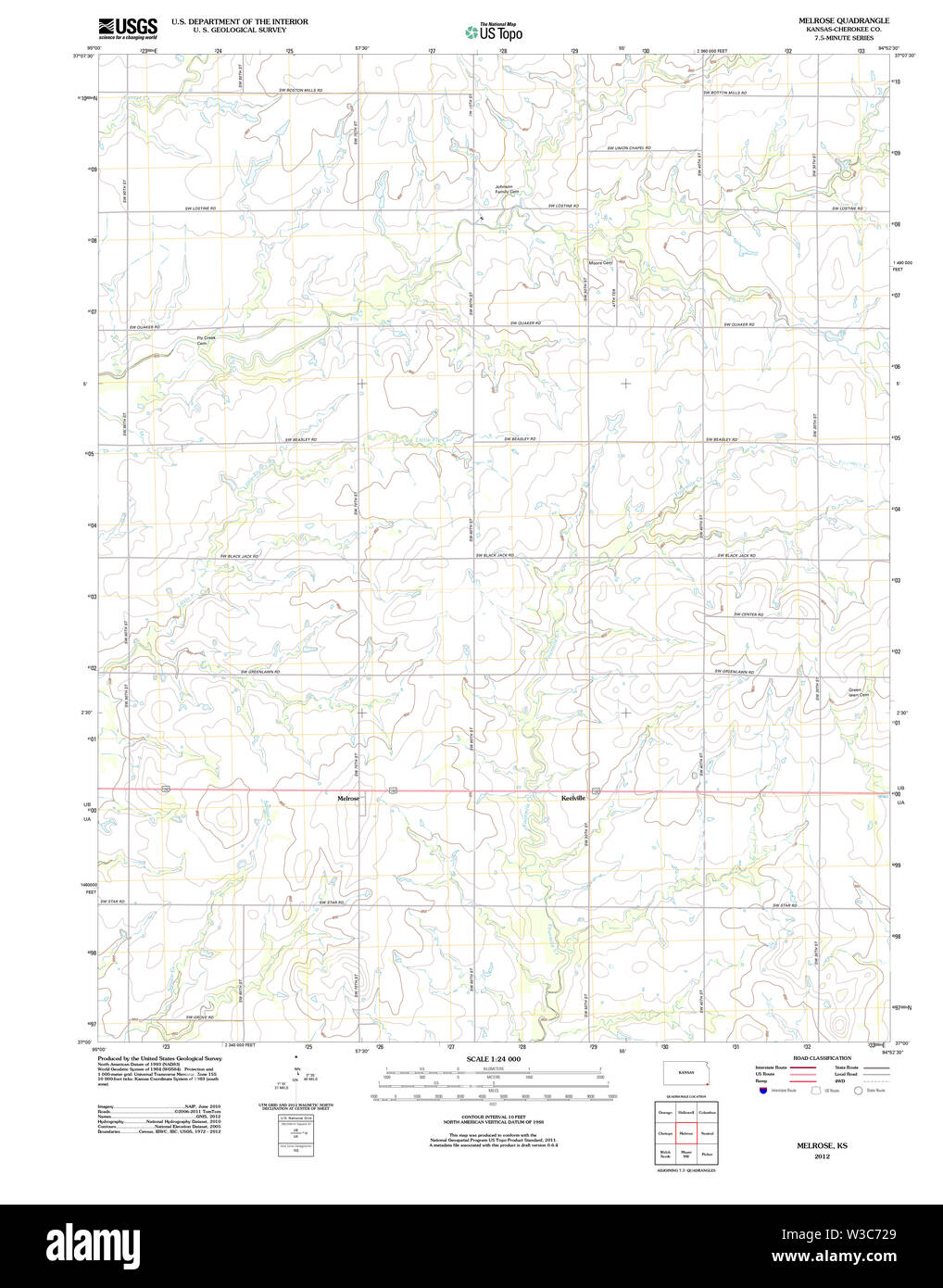 Melrose map hi-res stock photography and images - Alamy