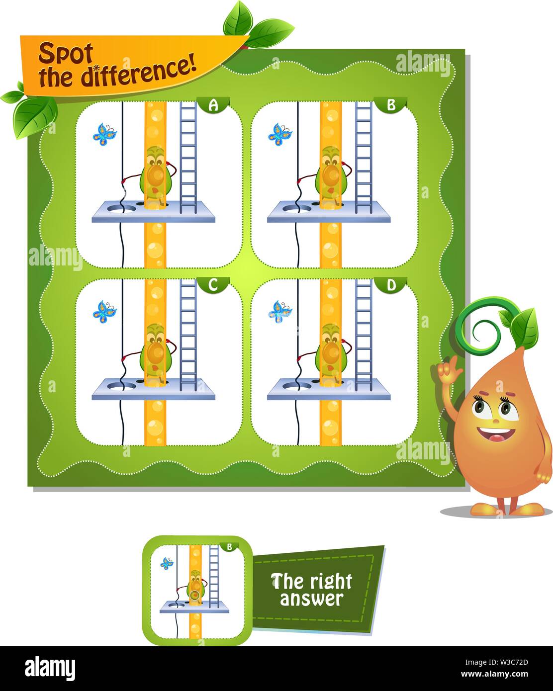 visual game for children and adults. Task game spot the difference ...