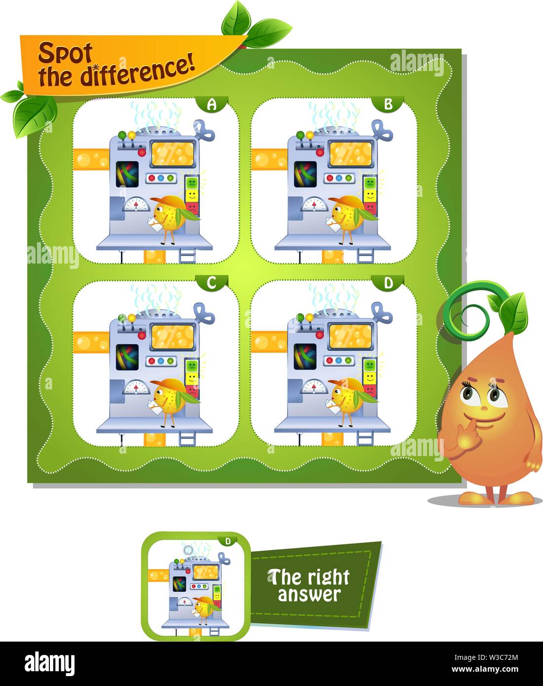 visual game for children and adults. Task game spot the difference ...