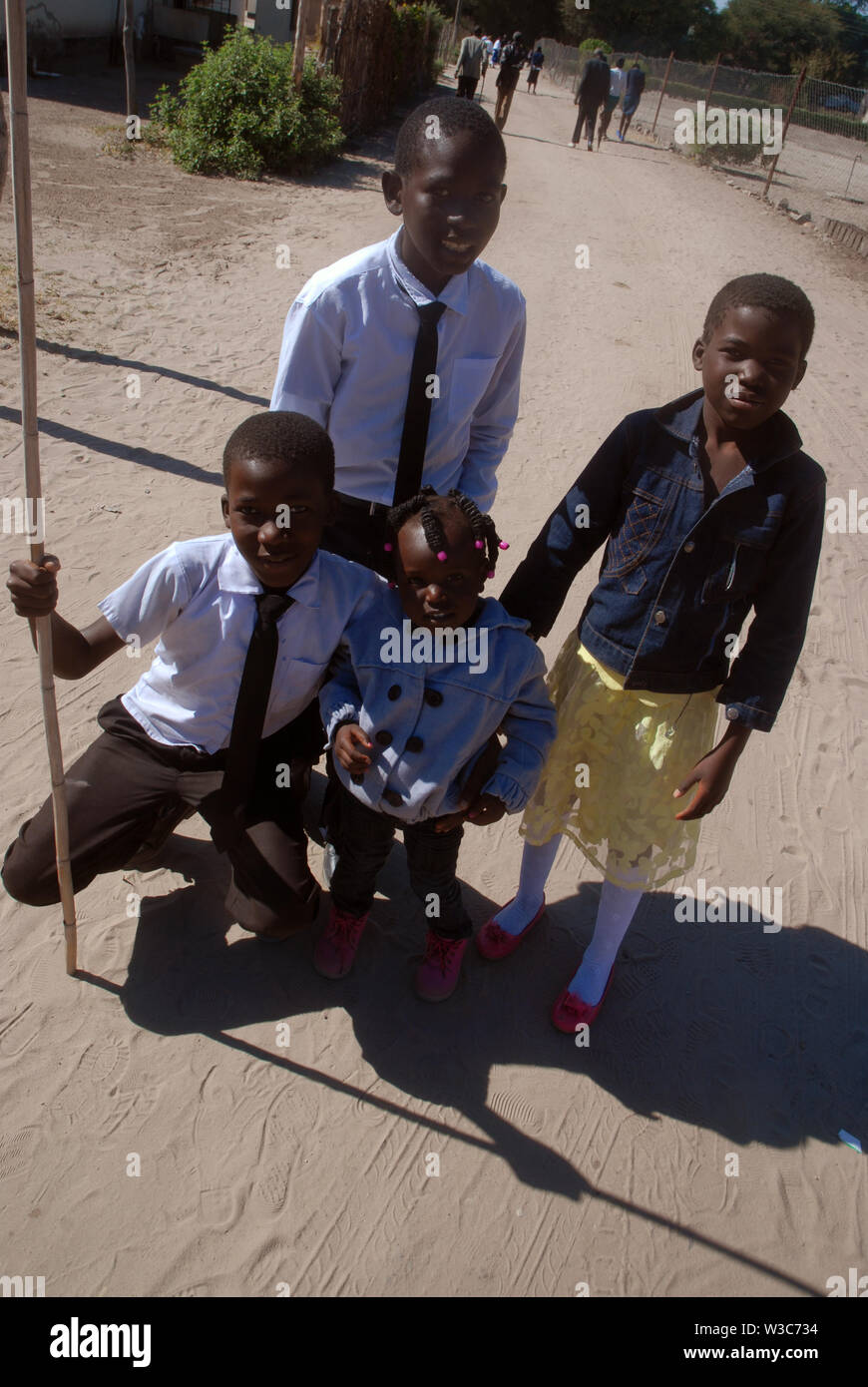 Church goers outside the Faith Turbenacle Pentecost Church, Mwandi ...