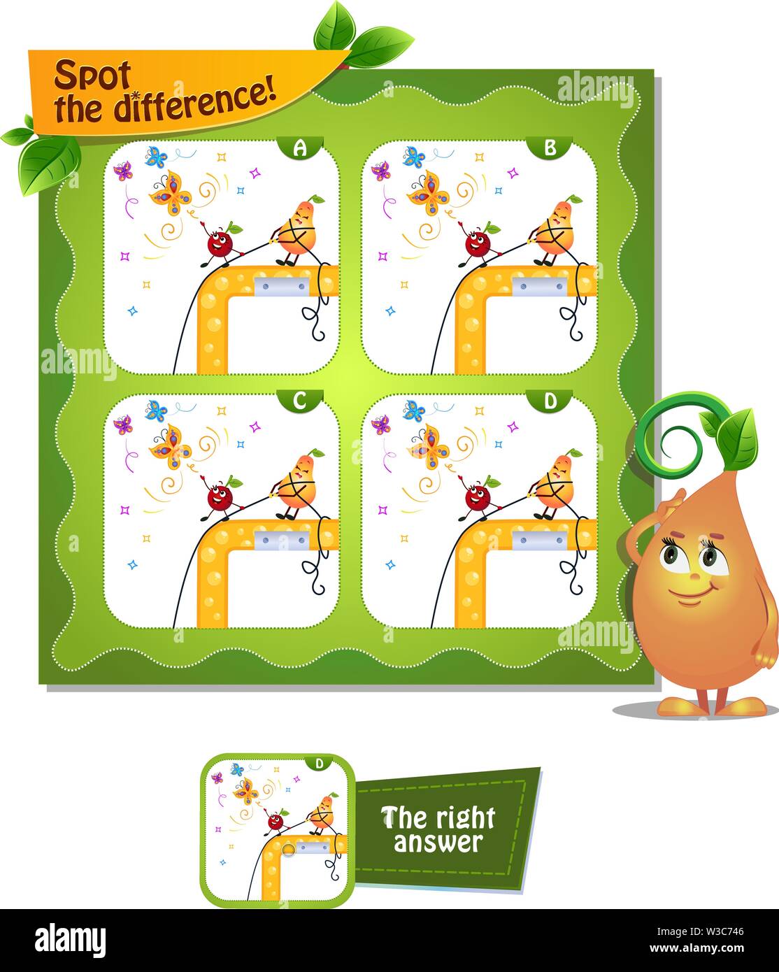 visual game for children and adults. Task game spot the difference ...