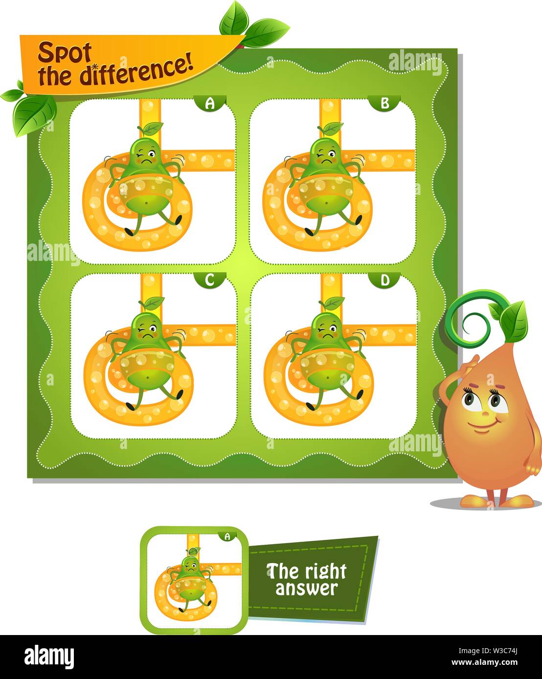 visual game for children and adults. Task game spot the difference ...