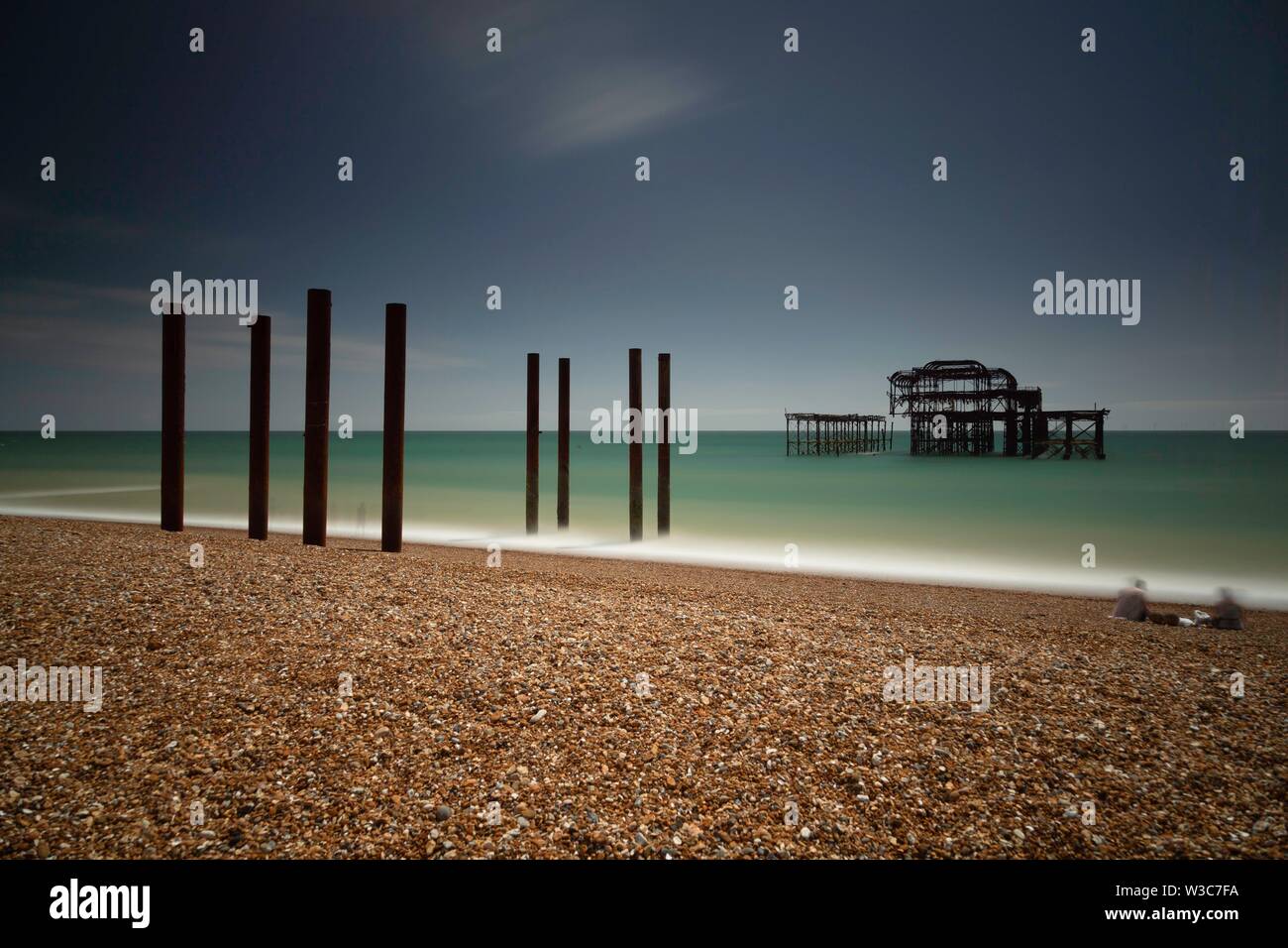 burnt down pier in Brighton, UK Stock Photo - Alamy