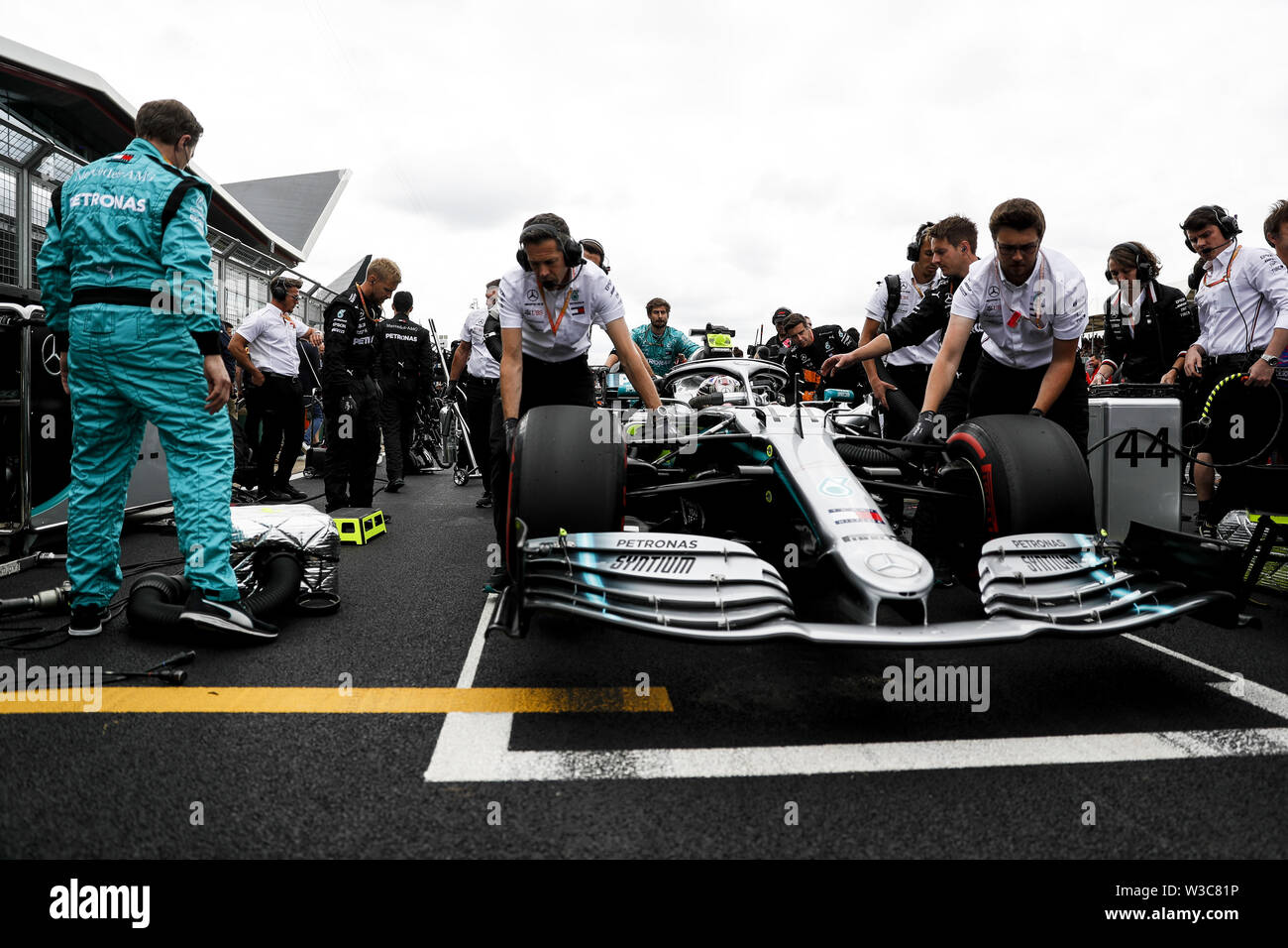Silverstone, UK.14th July, 2019. LEWIS HAMILTON of Mercedes AMG ...