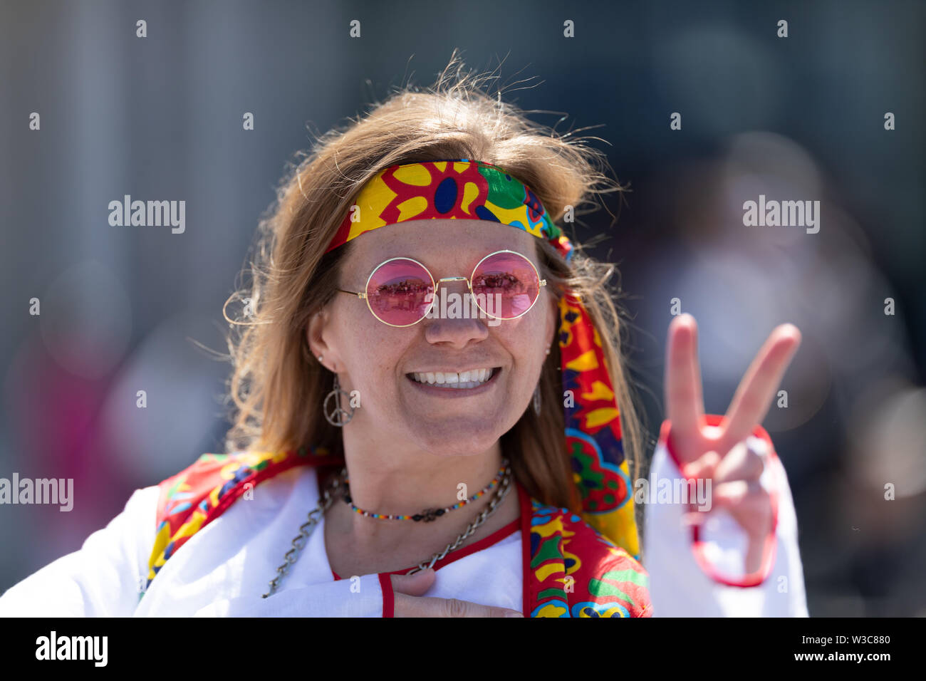 Hippie Giving Peace Sign