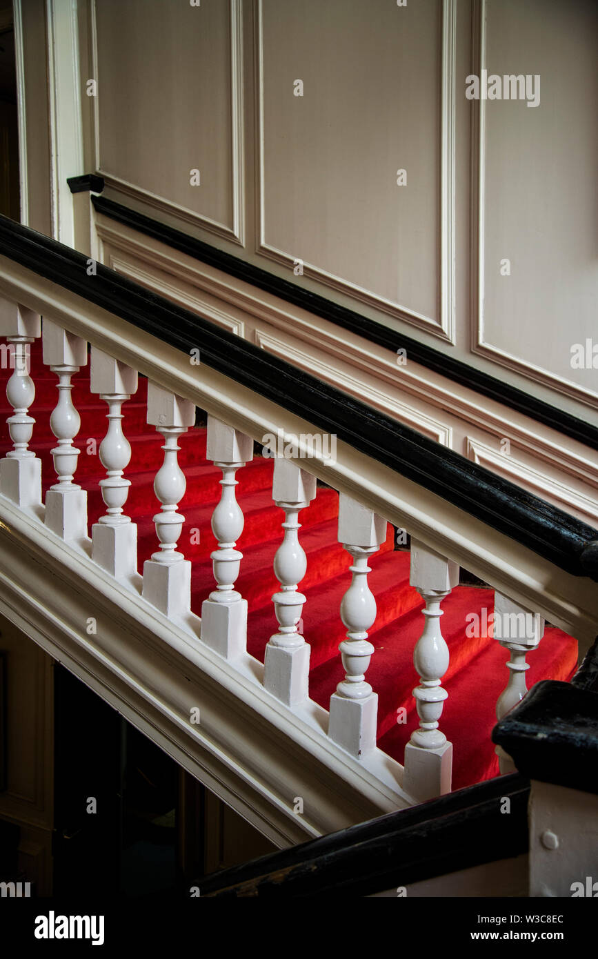 Guildhall Museum, the staircase of the main hall of the 17th century ...