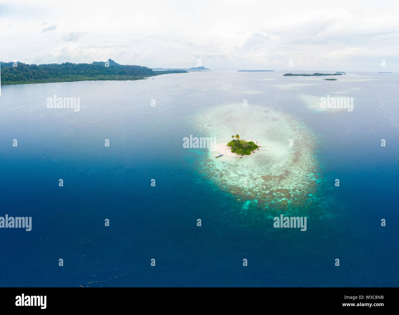 Aerial view Banyak Islands Sumatra tropical archipelago Indonesia ...