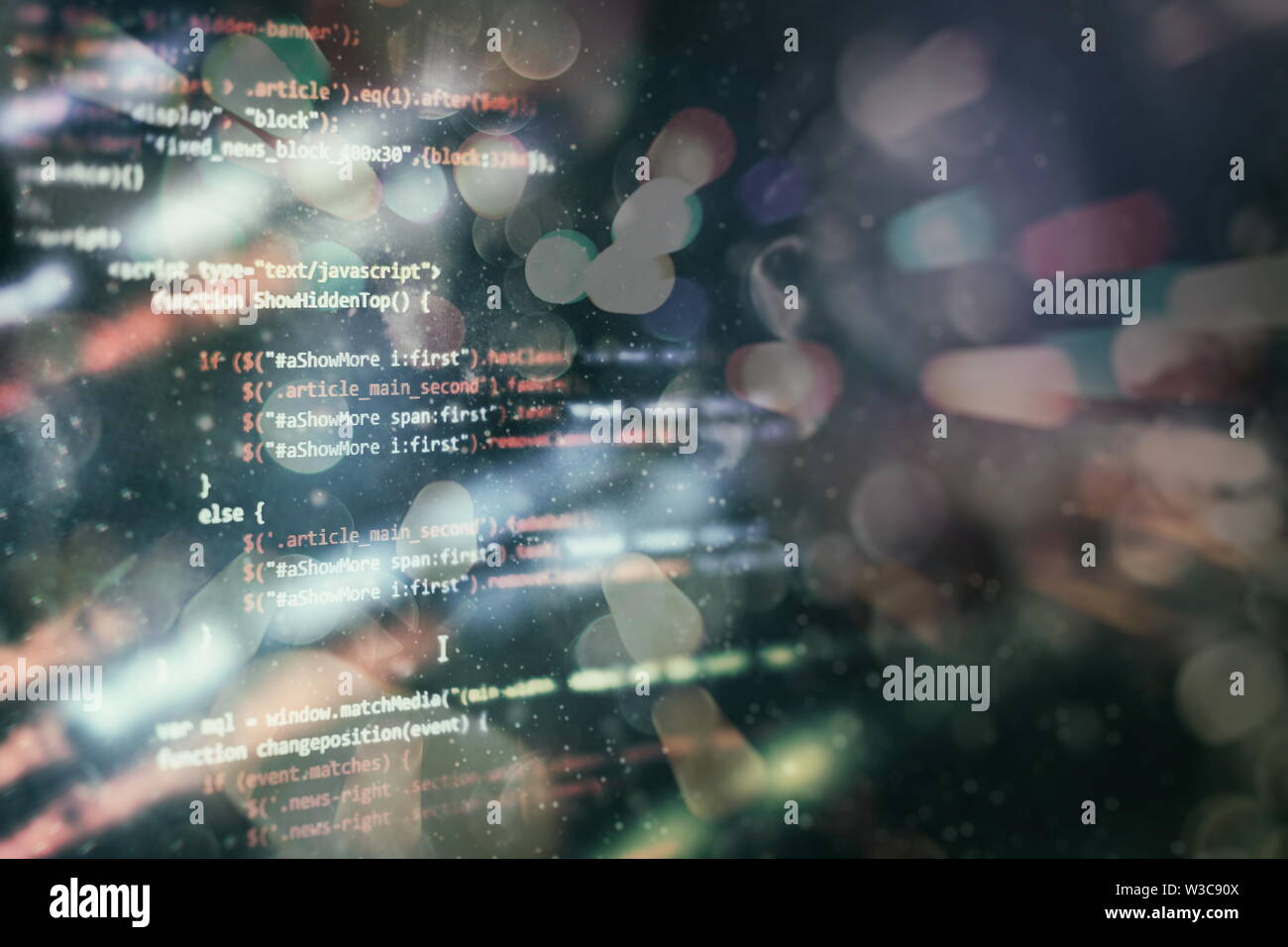 Writing programming functions on laptop. Big data and Internet of ...