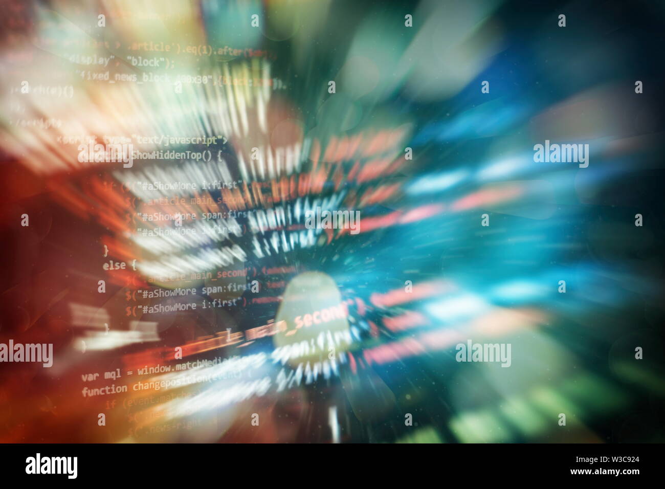 Writing programming functions on laptop. Big data and Internet of ...