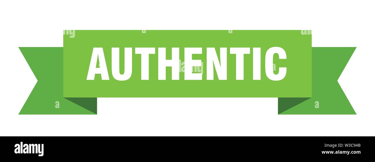 authentic ribbon. authentic isolated sign. authentic banner Stock ...
