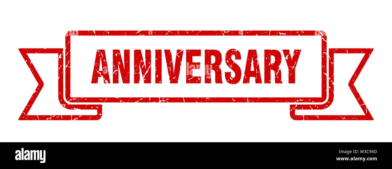 anniversary grunge ribbon. anniversary sign. anniversary banner Stock ...