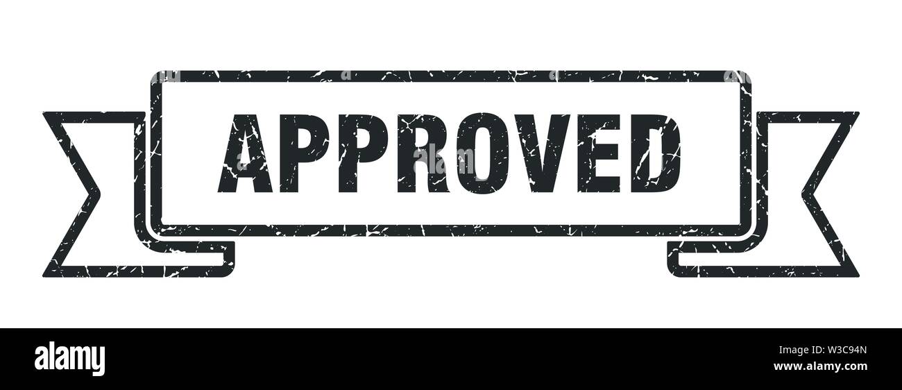 approved grunge ribbon. approved sign. approved banner Stock Vector ...