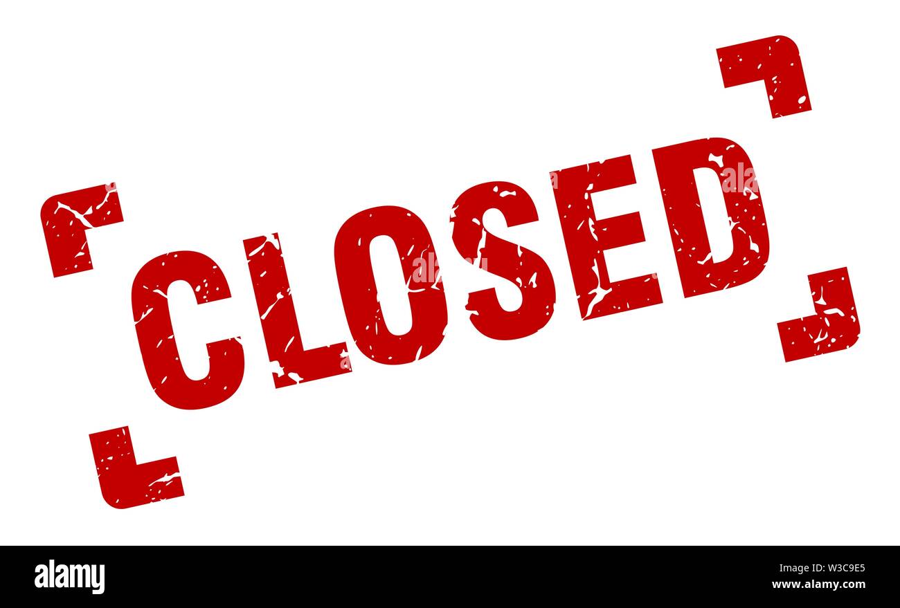 closed stamp. closed square grunge sign. closed Stock Vector Image ...