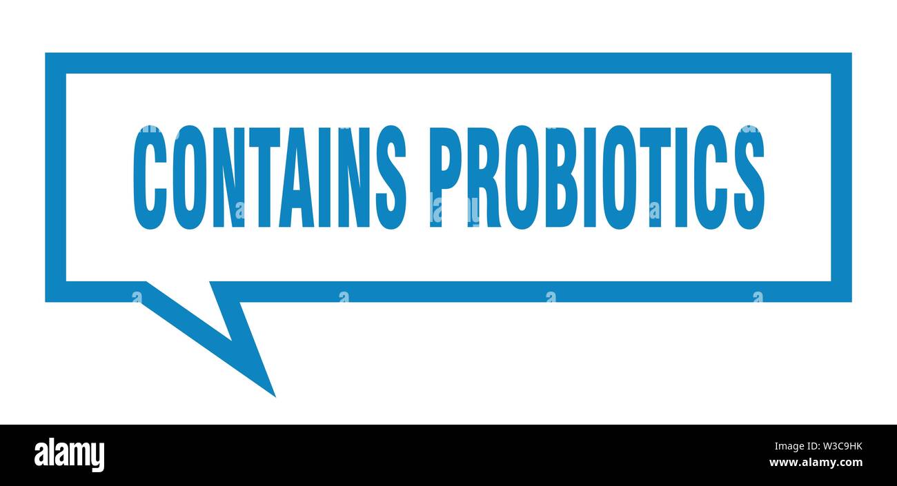 Contains probiotics stamp label Stock Vector Images - Alamy