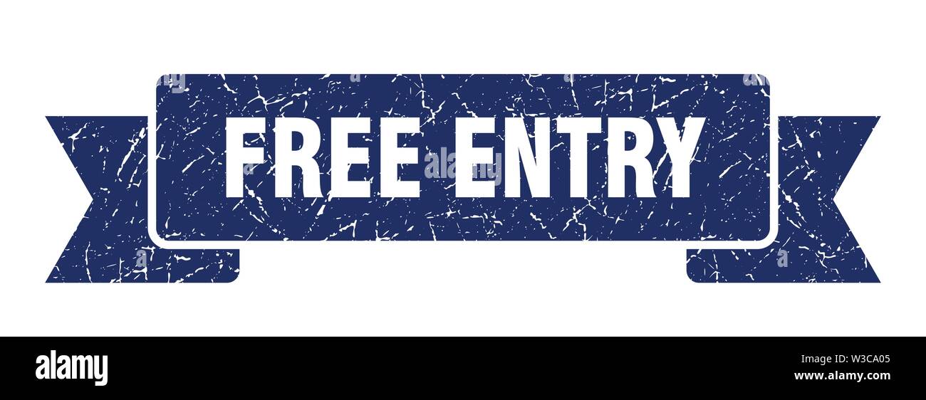 free entry grunge ribbon. free entry sign. free entry banner Stock ...