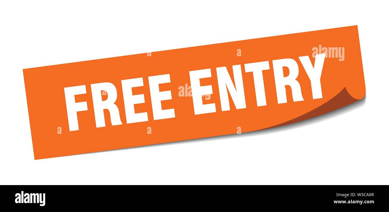 free entry sticker. free entry square isolated sign. free entry Stock ...