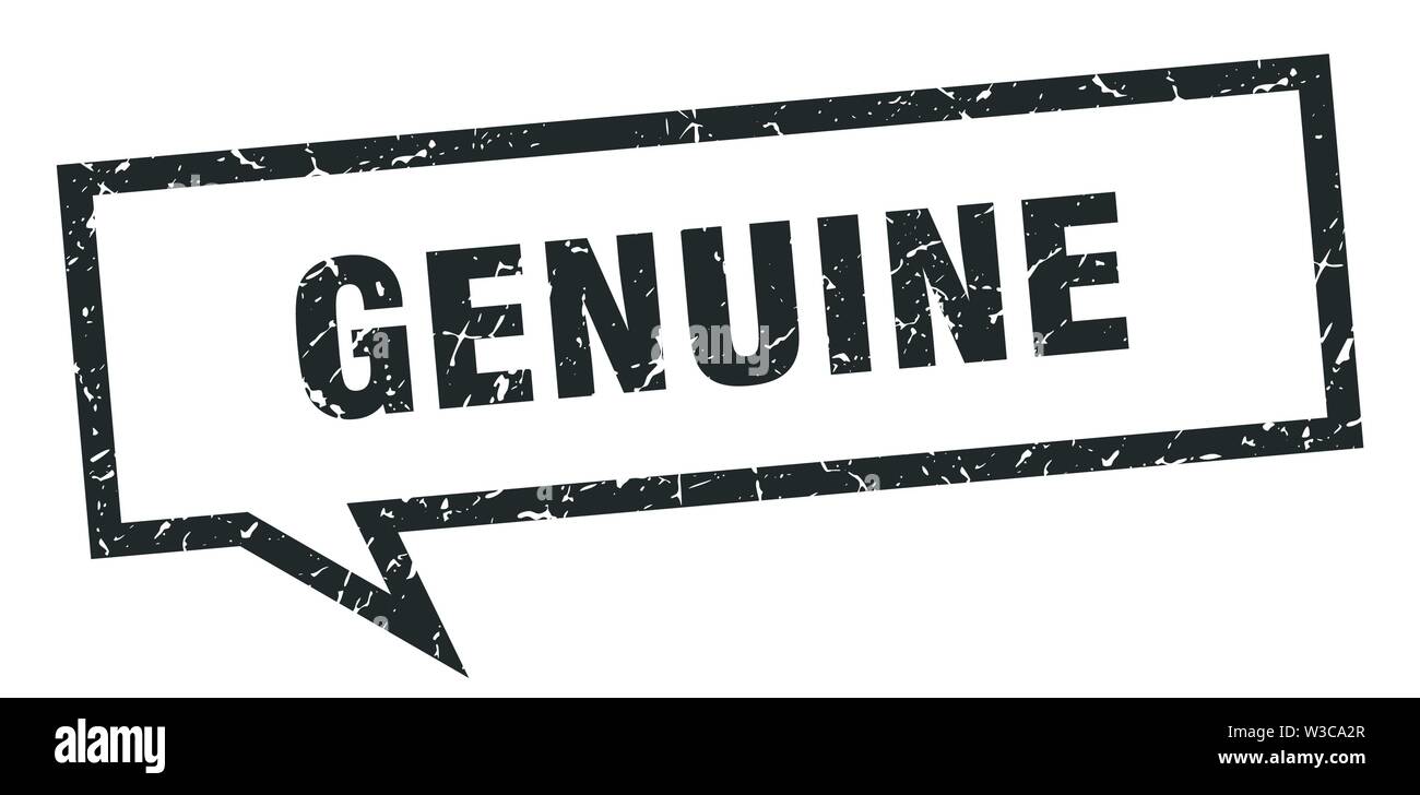 genuine sign. genuine square speech bubble. genuine Stock Vector Image ...