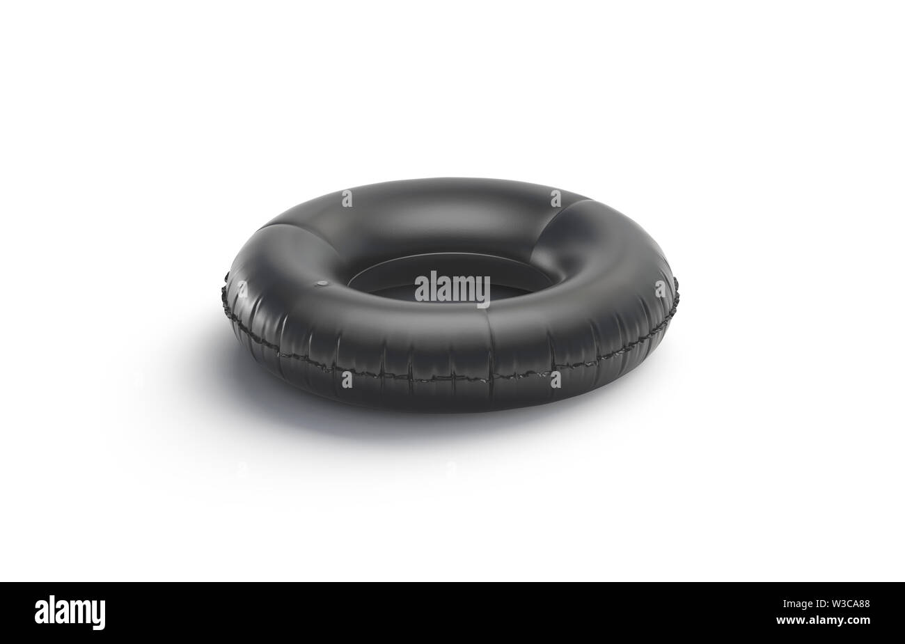 Blank black swim circle mock up isolated, side view, 3d rendering ...