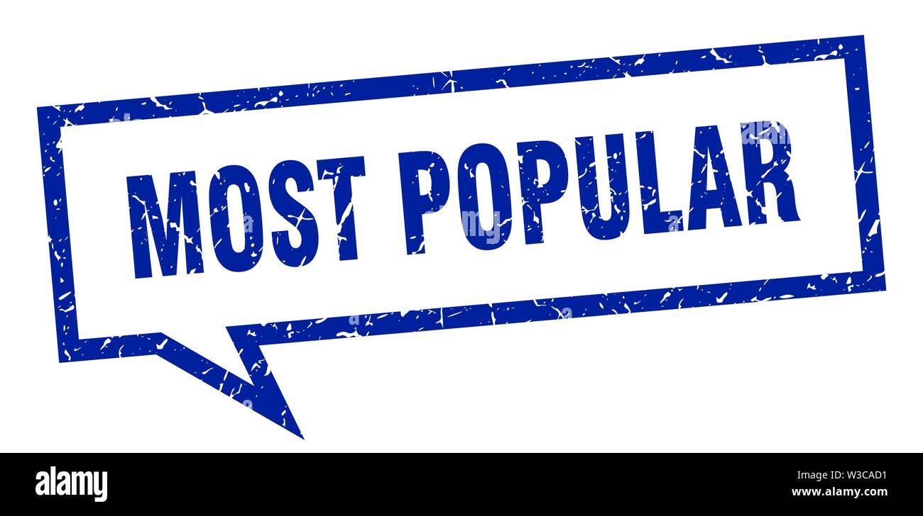 most popular sign. most popular square speech bubble. most popular ...