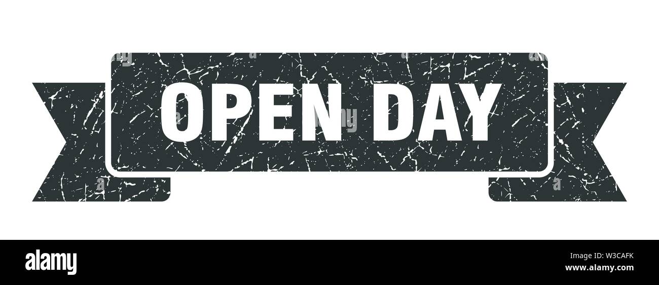 open day grunge ribbon. open day sign. open day banner Stock Vector ...
