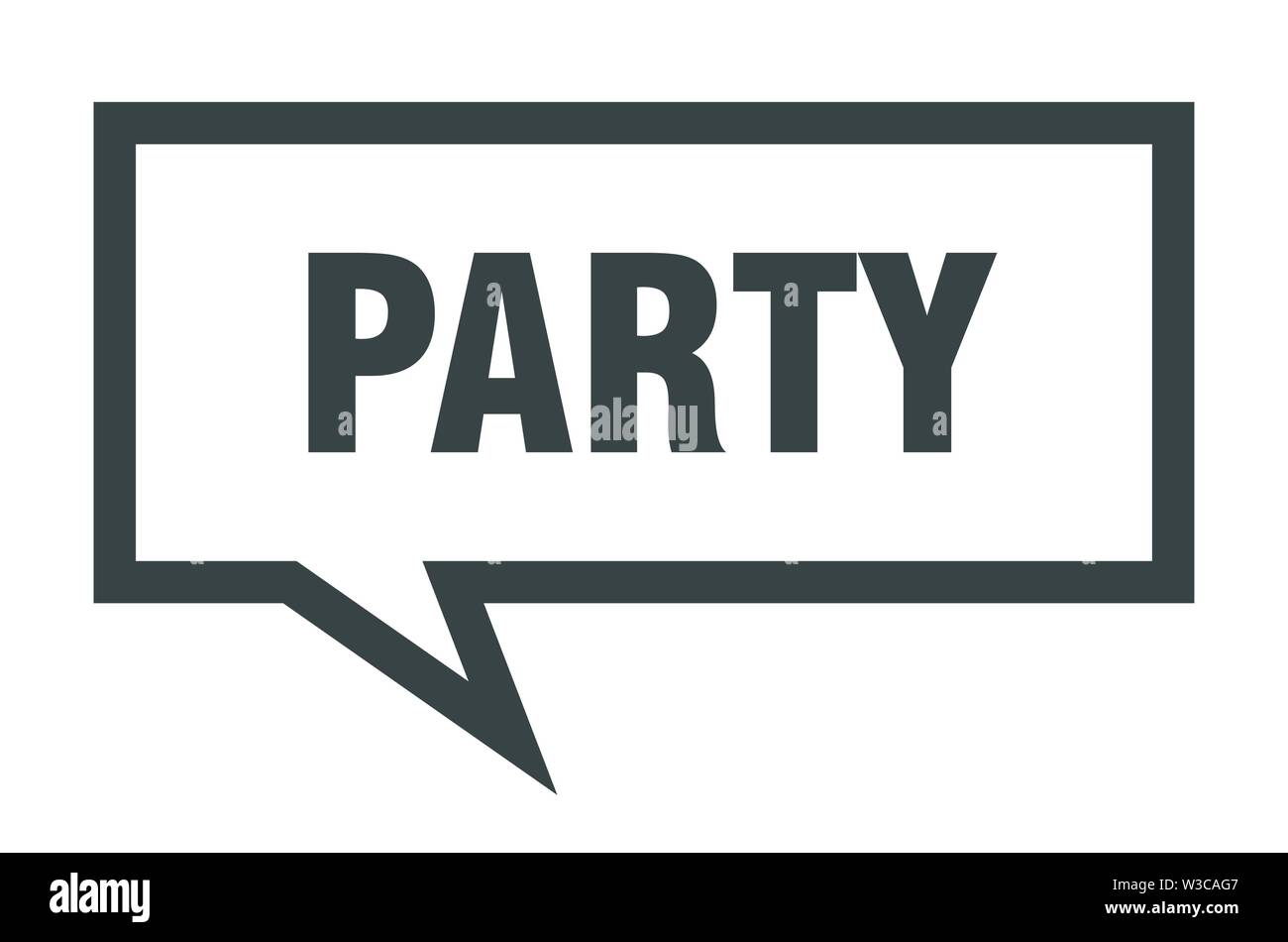 party sign. party square speech bubble. party Stock Vector Image & Art ...